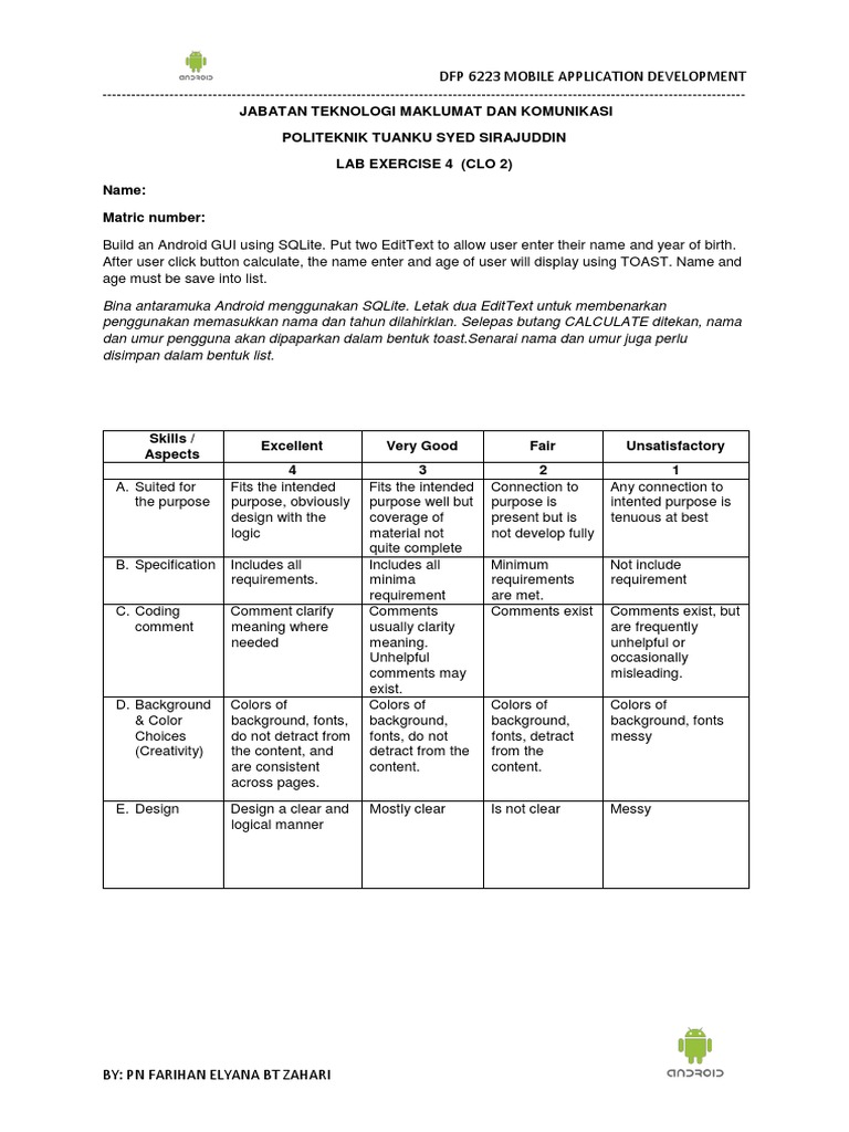 LAB4 - Latihan Mobile | PDF | Areas Of Computer Science | Application Software