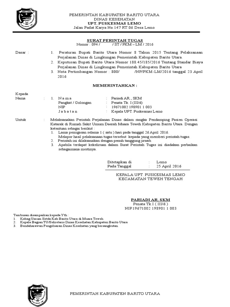 Contoh SPT Dan SPPD | PDF