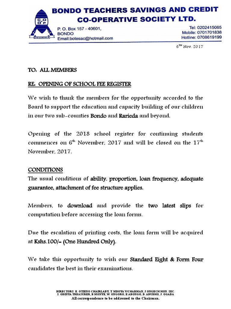 School Fee Register Opening | PDF | Business