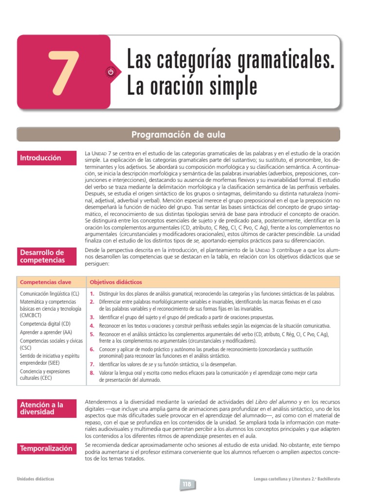 07 Guia Didactica | PDF | Predicado (Gramática) | Verbo