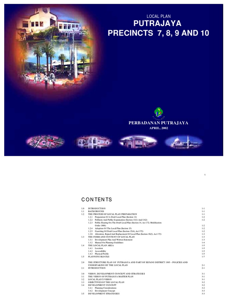 Local Plan Putrajaya Precints 7,8,9 and 10 - Part1 | PDF | Geography ...