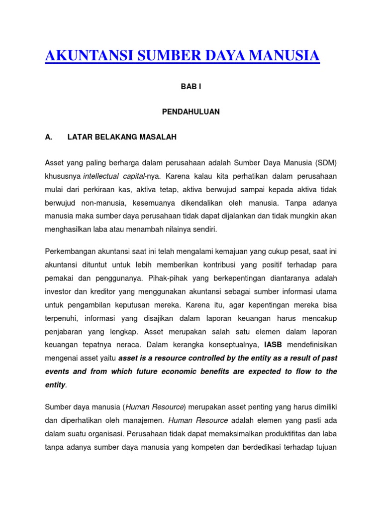 Akuntansi Sumber Daya Manusia | PDF