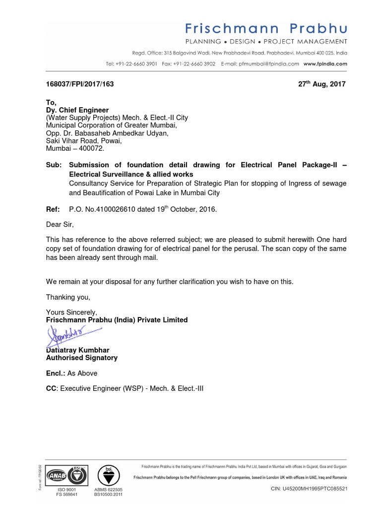 Electrical Panel Foundation Submission | PDF
