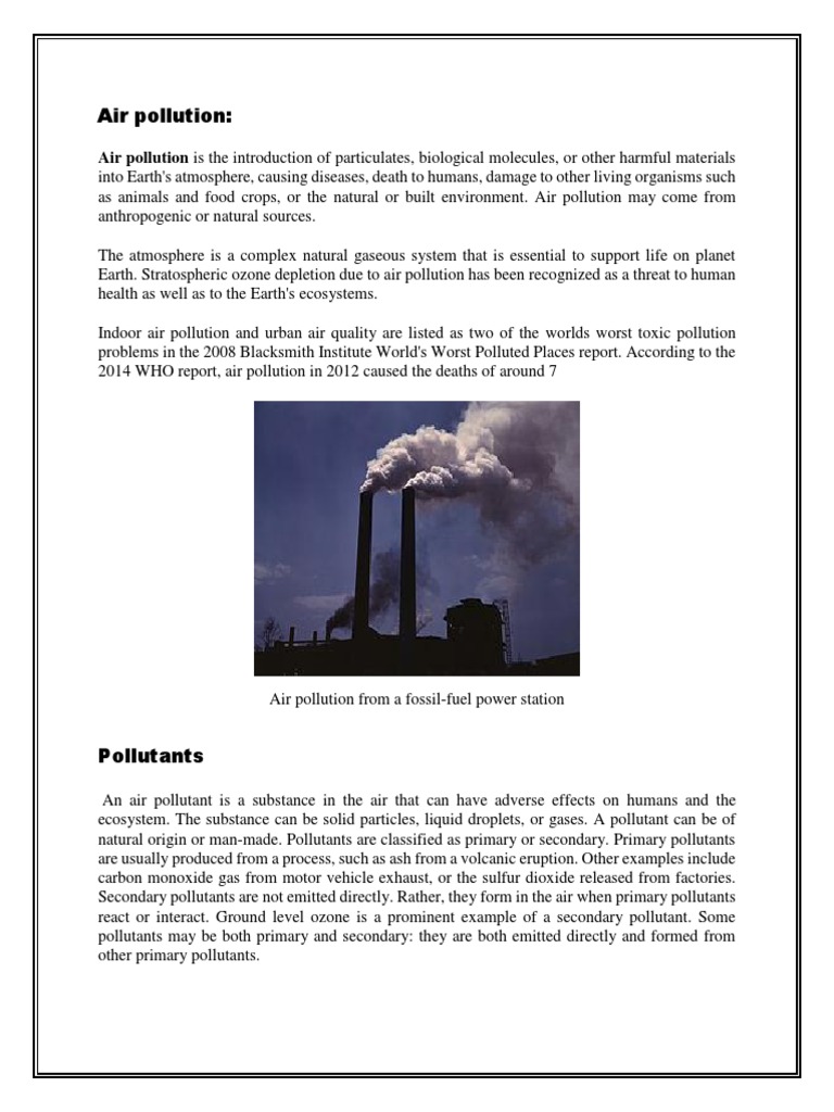 Air Pollution | Air Pollution | Particulates