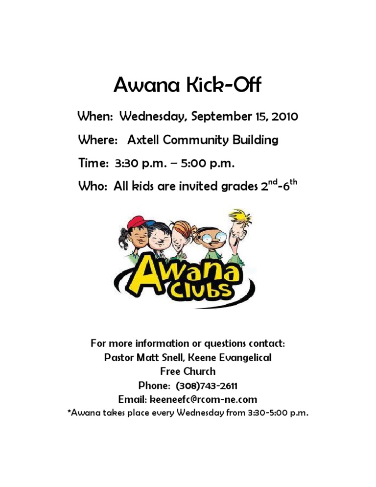 Awana Kick Off Flyer Full Page | PDF