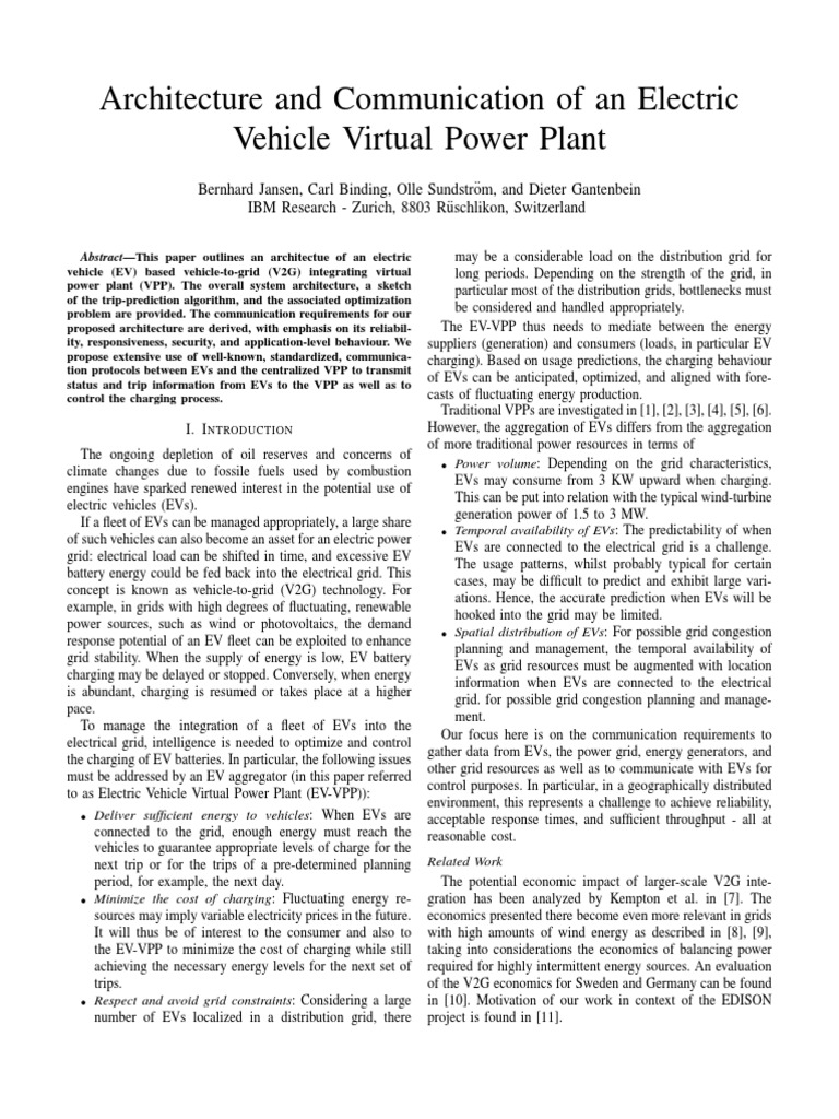 Architecture and Communication of EVPP | PDF | Session Initiation Protocol | Electric Vehicle