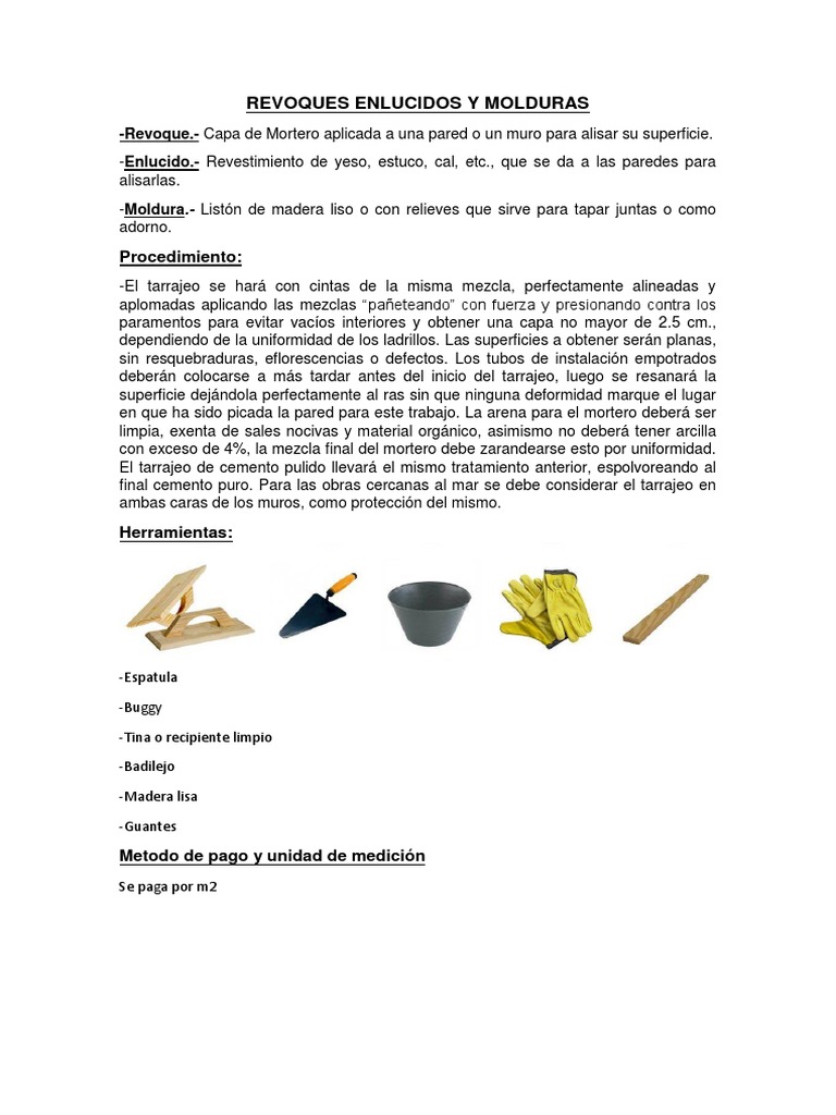 Revoques Enlucidos y Molduras | PDF