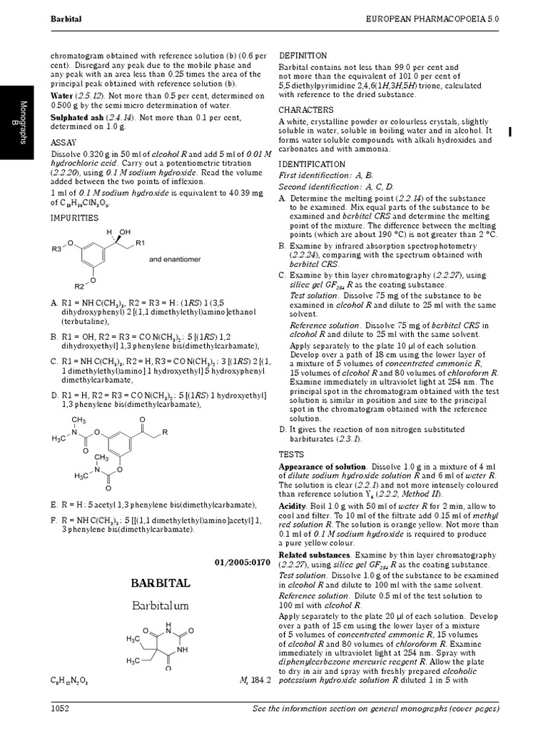Barbital | PDF | Solubility | Solution
