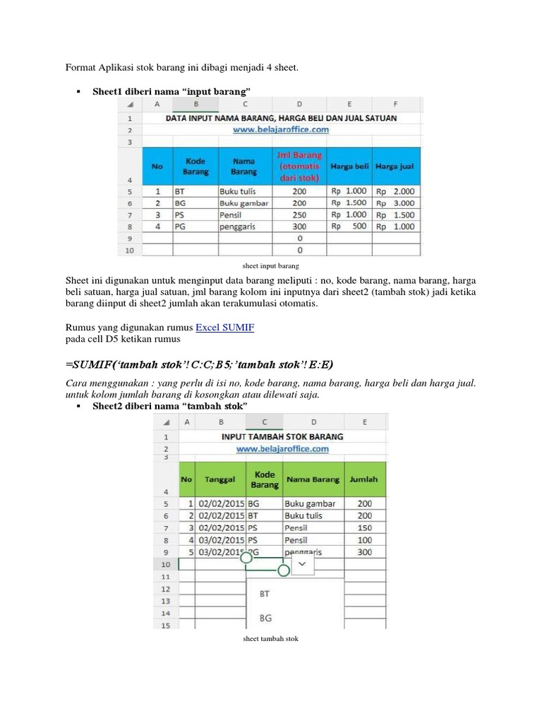 Rumus Buat Tabel Excel | PDF
