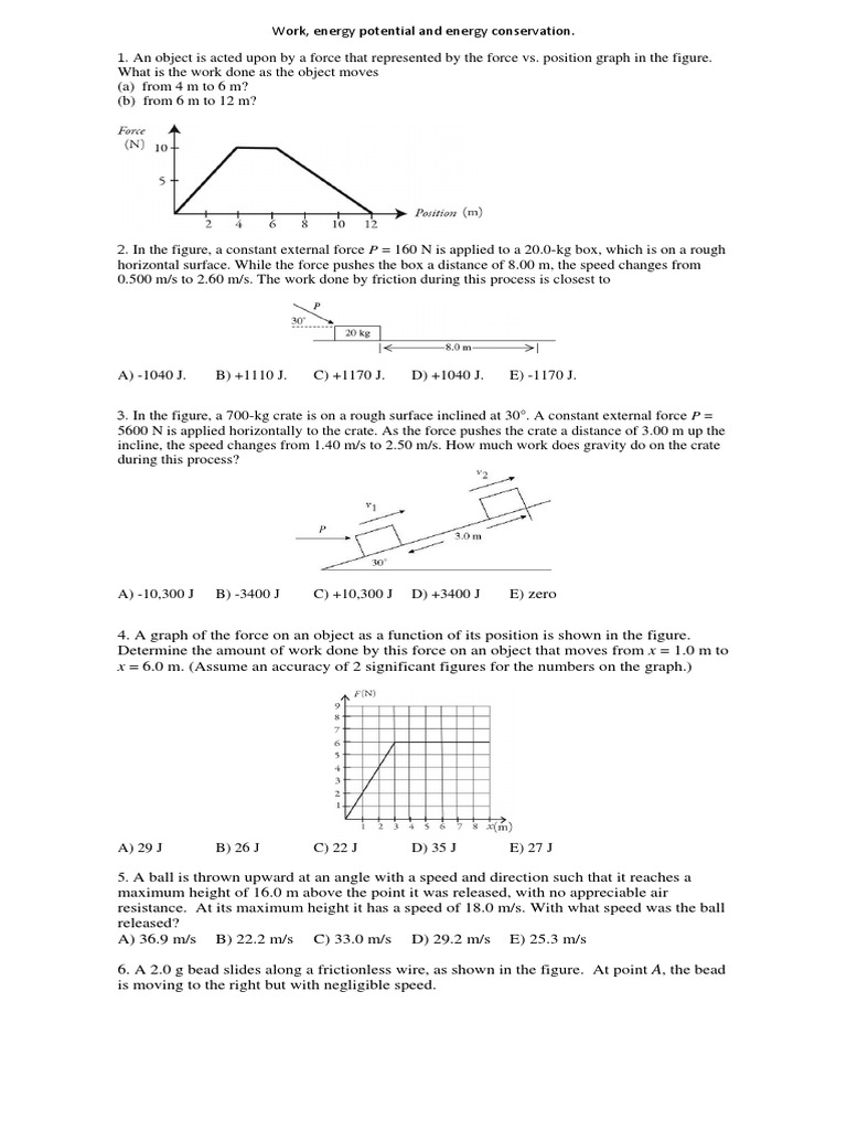 Work and Energy | PDF | Friction | Force