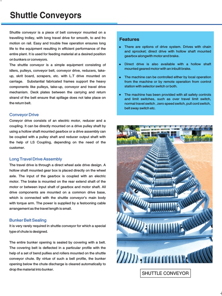 Shuttle Conveyor System Overview | PDF | Belt (Mechanical) | Axle