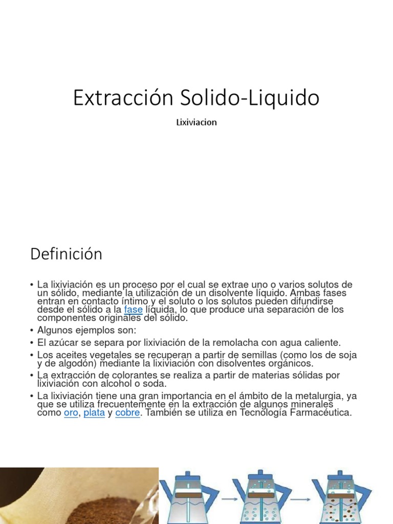 Ejemplos de Lixiviación y Extracción | PDF