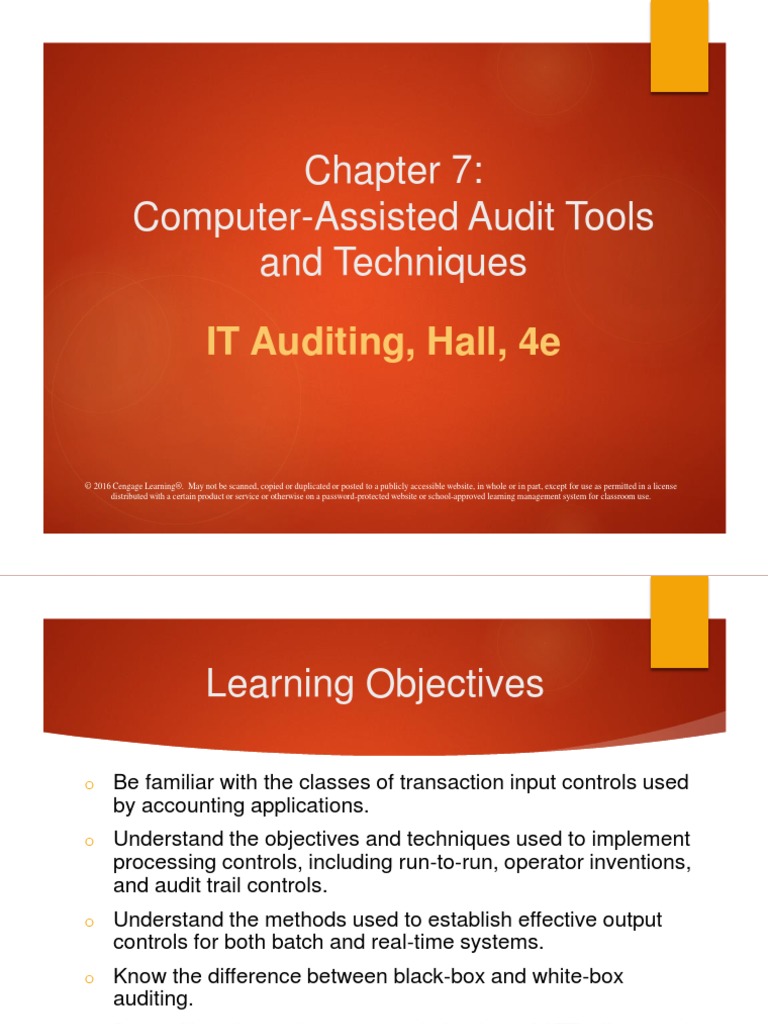 Computer-Assisted Audit Tools and Techniques: IT Auditing, Hall, 4e ...