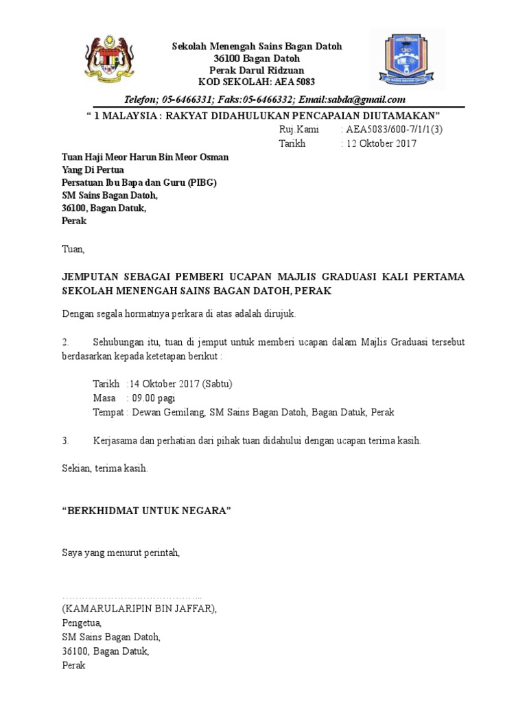 Surat Pibg Jemputan | PDF