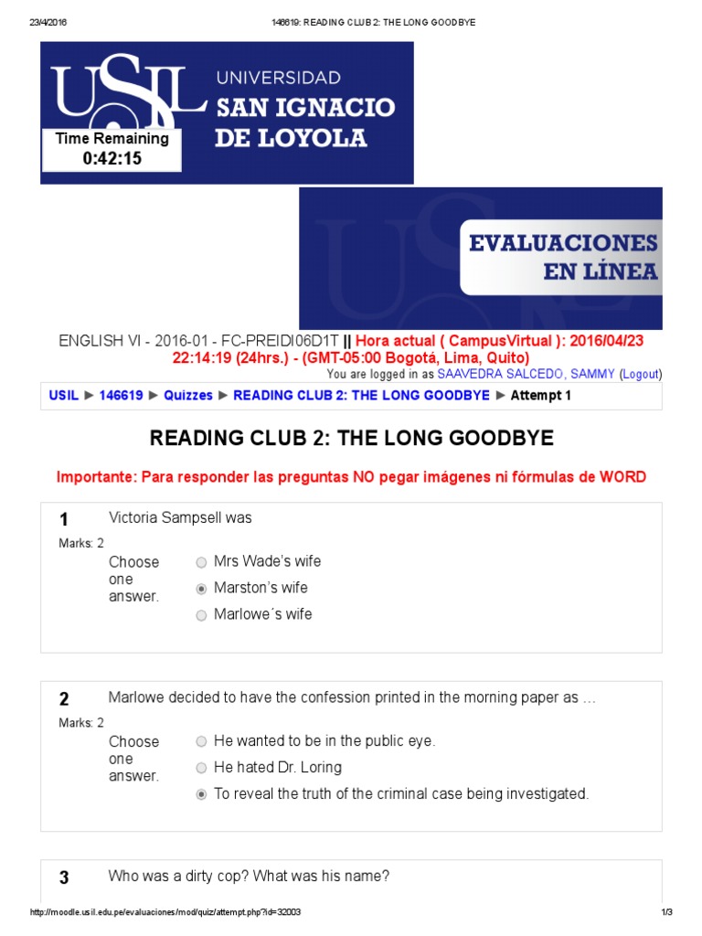 Reading Club 2 - The Long Goodbye | Download Free PDF | Novels | Violence