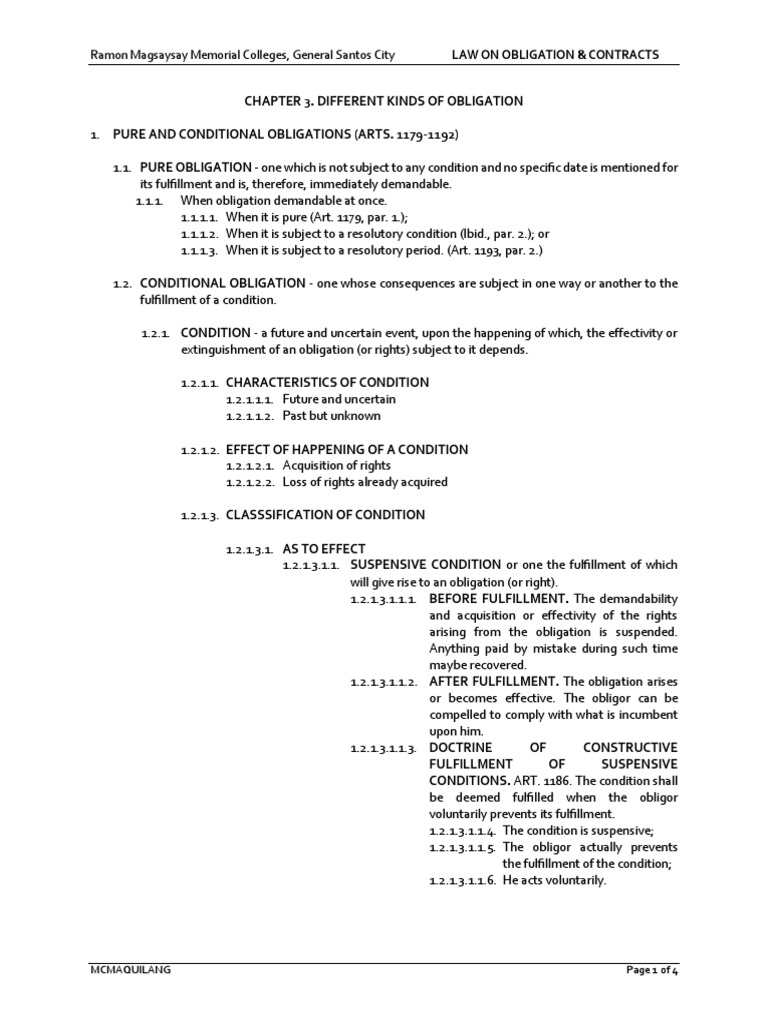 ObliCon - Chapter 3 1-6 | PDF | Common Law | Government