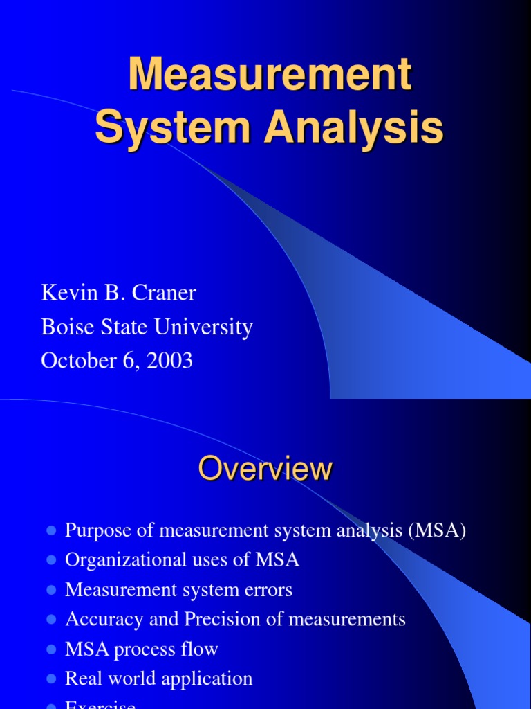 MSA Presentation | PDF | Accuracy And Precision | Calibration
