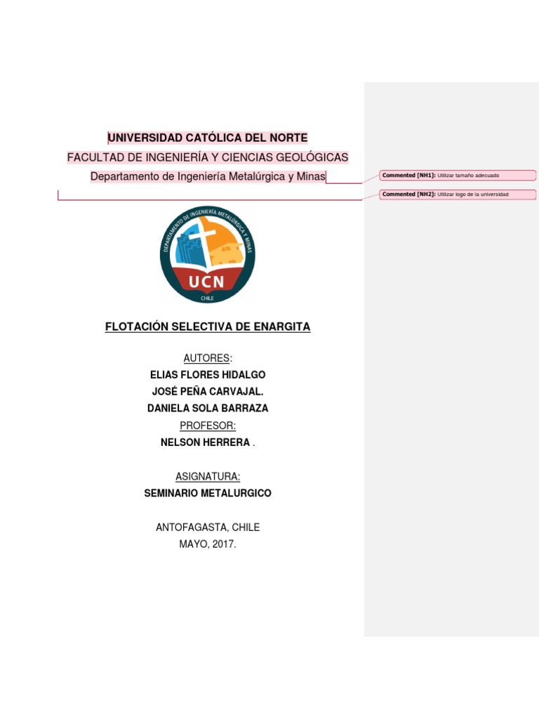 Flotacion Selectiva de Enargita | PDF | Arsénico | Redox