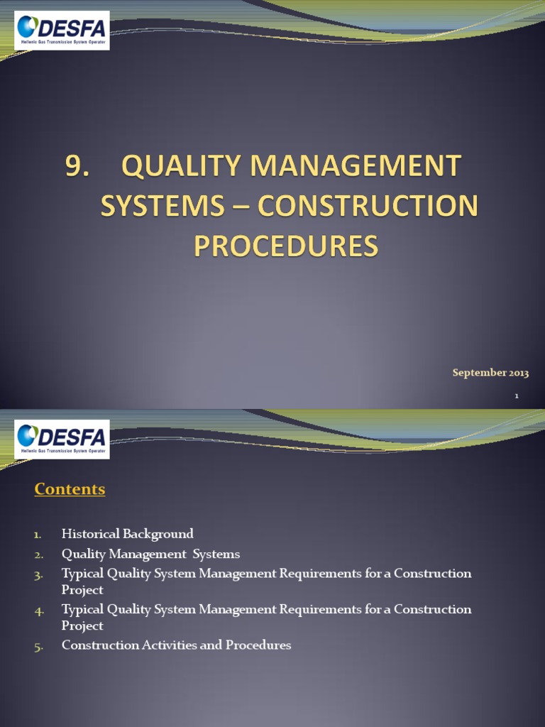 Quality Management System - Construction Procedures PDF | PDF | Welding ...
