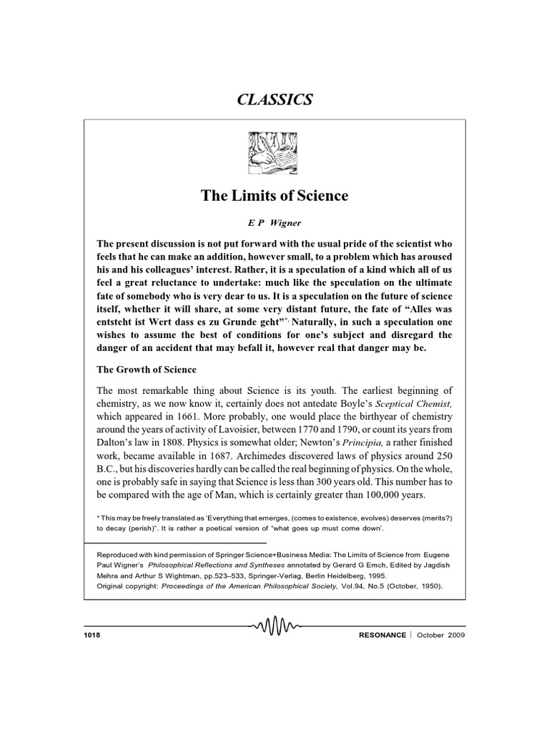 The Limits of Science | PDF | Science | Quantum Mechanics