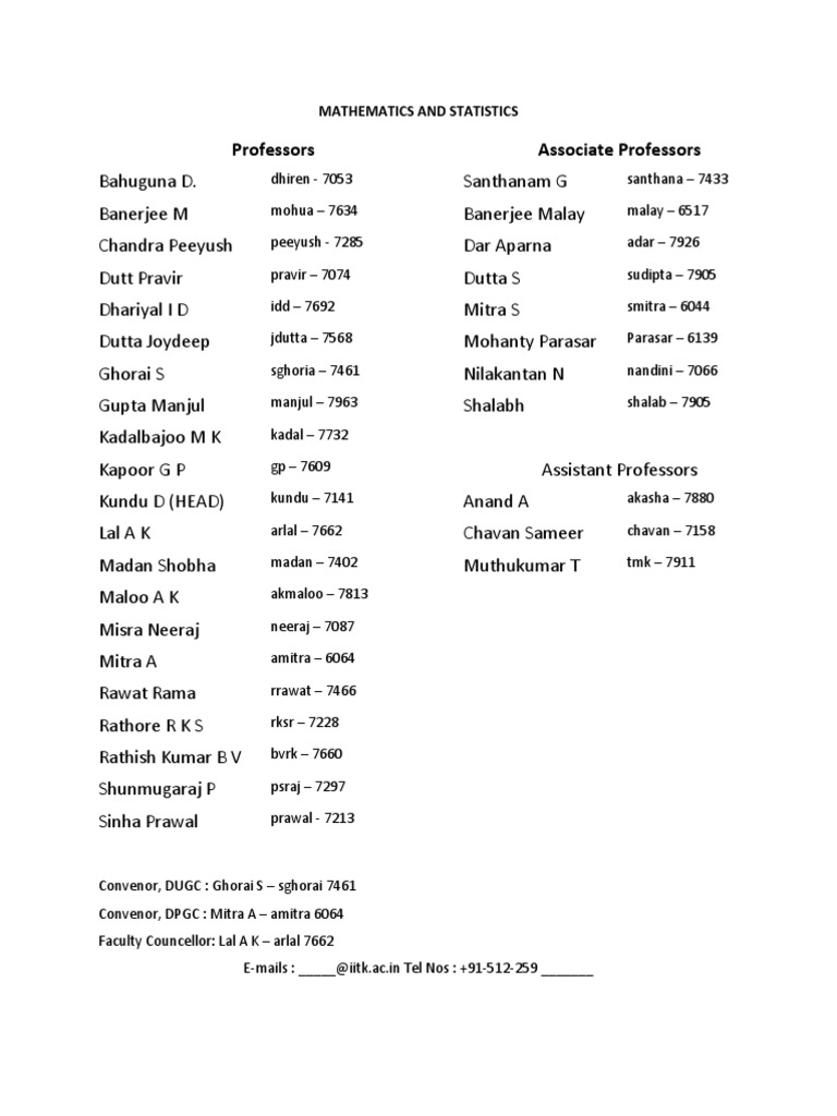 IIT Kanpur MSc Mathematics & Statistics Syllabus | PDF | Group ...