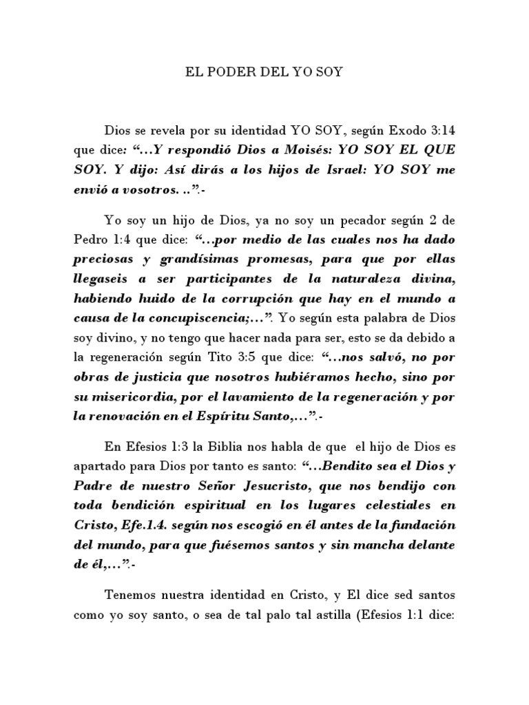 001 - El Poder Del Yo Soy | PDF | Moisés | Jesús