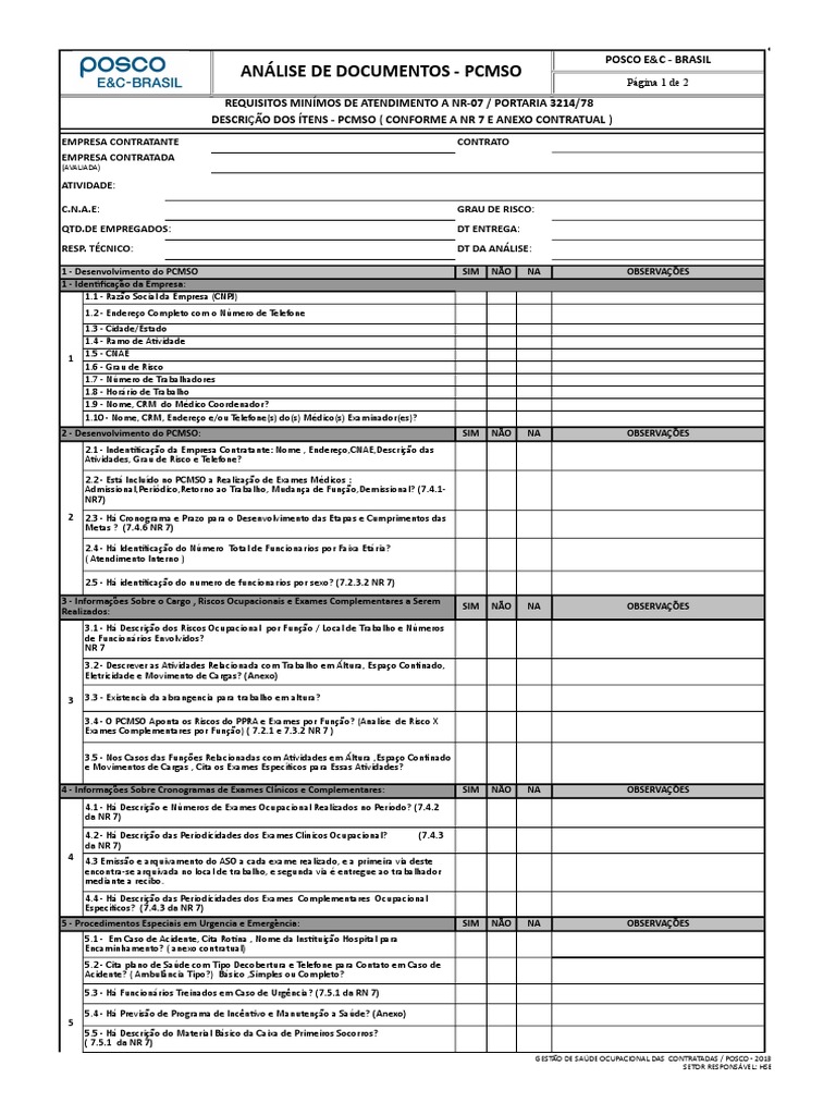Atualização - Check List - Ppra Pcmso Pcmat Aet | PDF | Ambiente ... Atualização - Check List - Ppra Pcmso Pcmat Aet | PDF | Ambiente ...