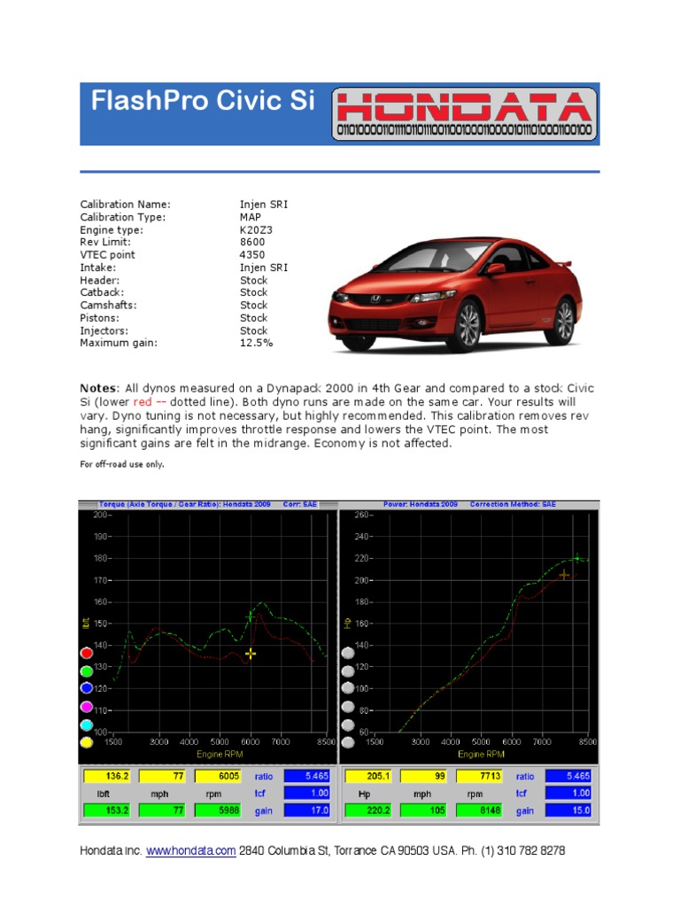 Civic Si Injen SRI Calibration Guide | PDF | Technology & Engineering