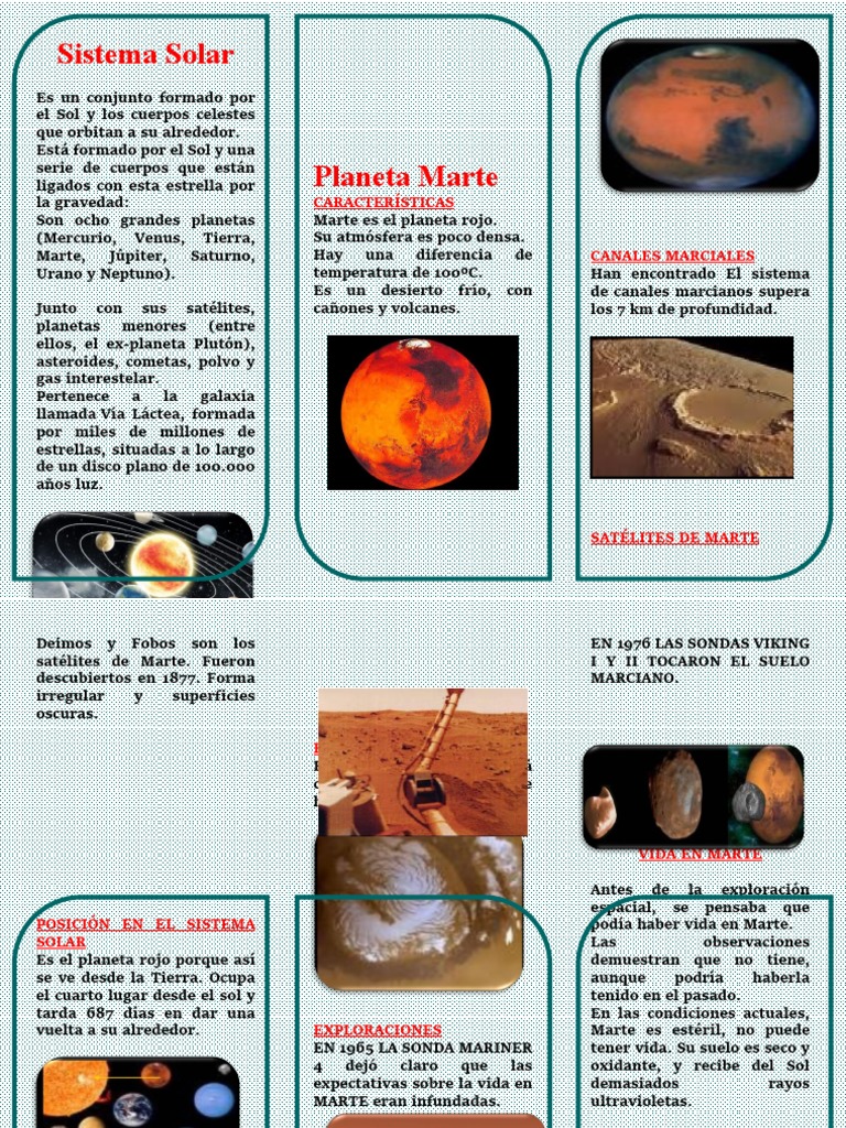 Triptico - Sistema Solar | PDF | Marte | Planetas