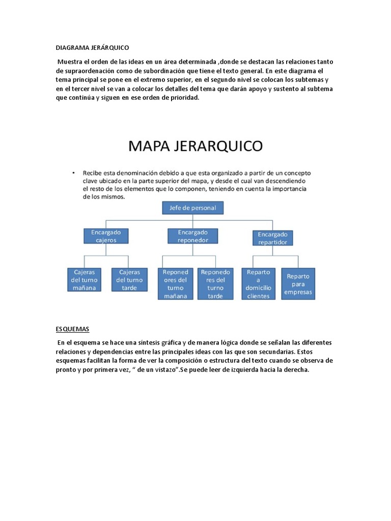 DIAGRAMA JERÁRQUICO y Esquema | PDF