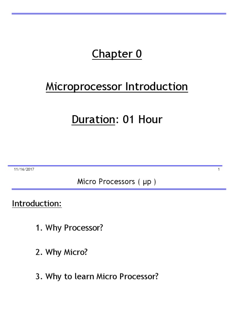 Ch4a. Micro Processors - Intro | PDF | Microcomputers | Central Processing Unit