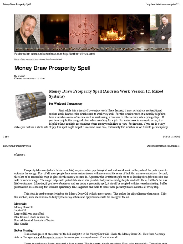 Money Draw Prosperity Spell | PDF | Mantra