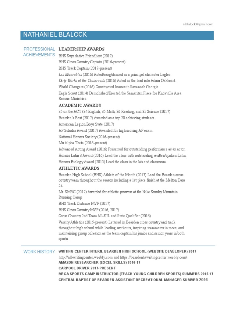 Resume and References Final | PDF | Schools | Students