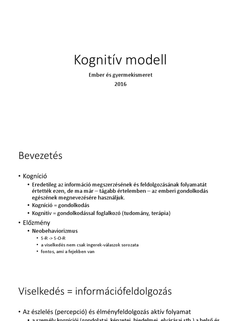 Kognitív Modell | PDF