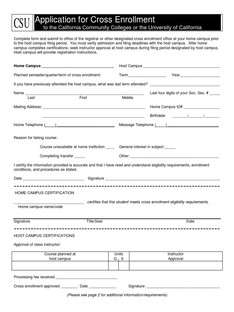 Cross Enrollment | PDF | Academic Term | Fee
