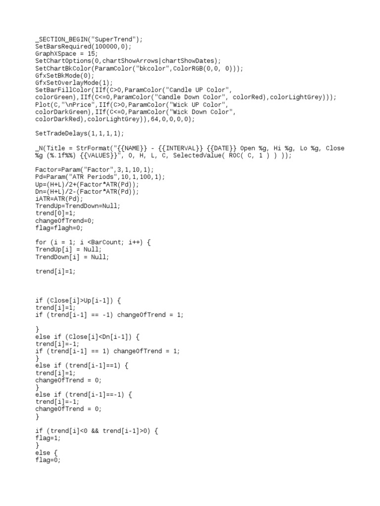 Super Trend Afl | PDF | Financial Markets | Market (Economics)