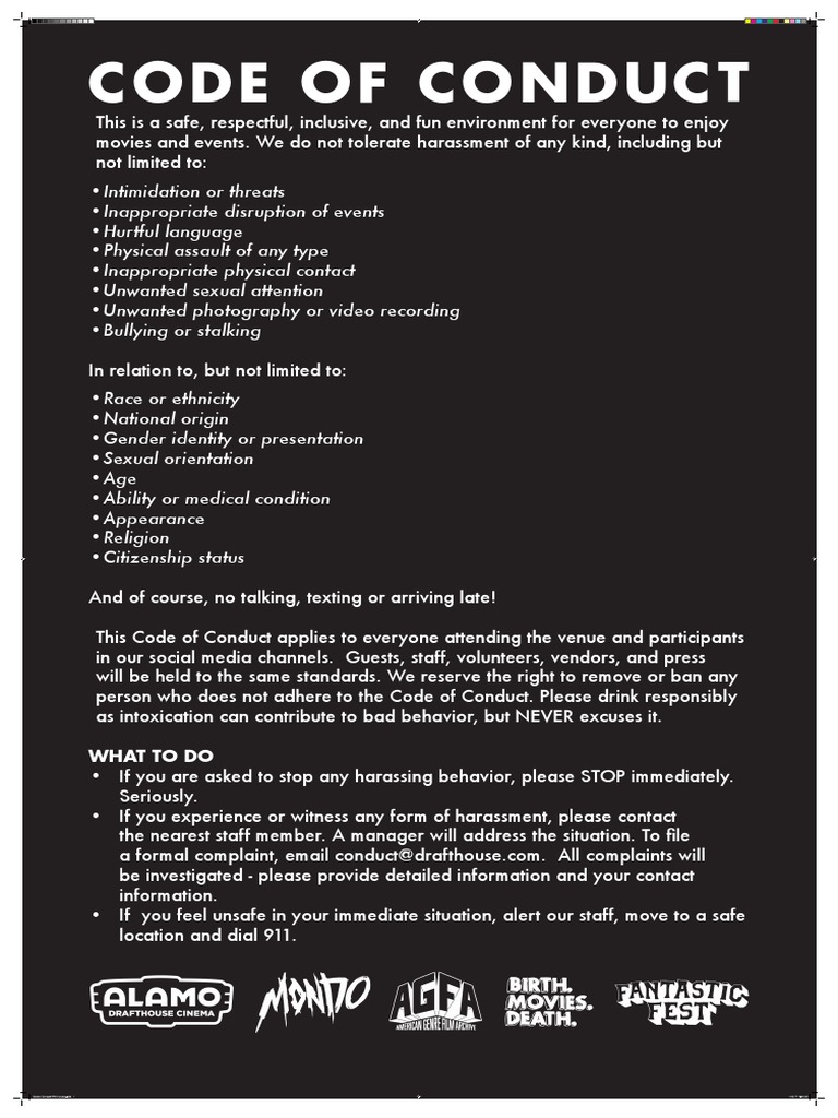 Code of Conduct 11-16-17 Draft | PDF | Harassment | Applied Ethics