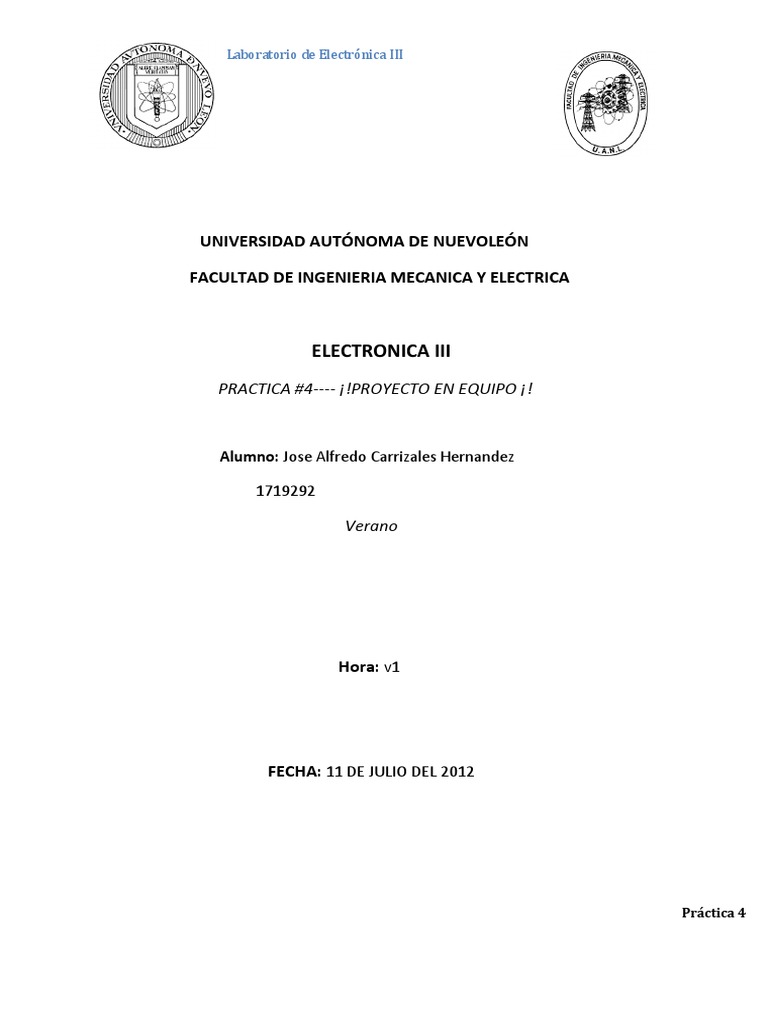 Amplificador De Instrumentación En Práctica Pdf Amplificador