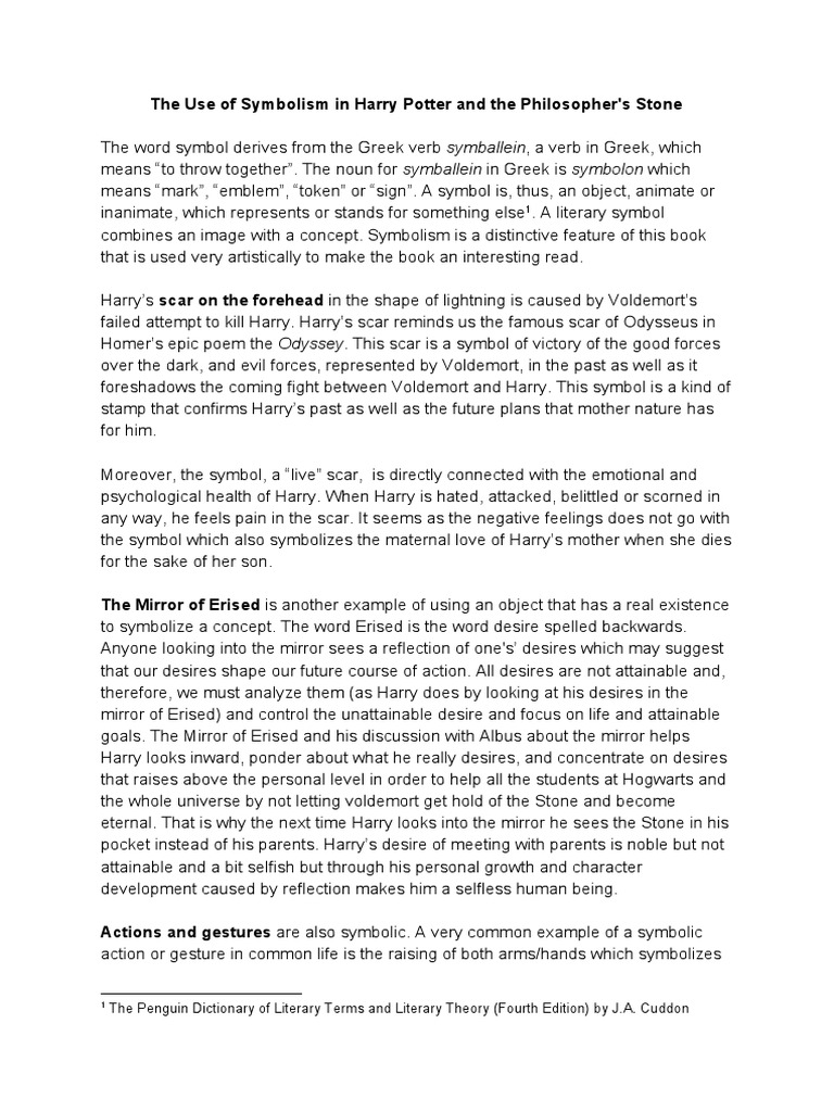 The Use of Symbolism in Harry Potter and The Philosopher's Stone | PDF ...