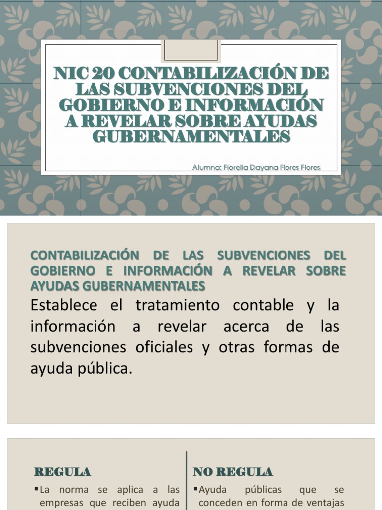 Nic 20 Contabilización de Las Subvenciones Del Gobierno | PDF | Formas ...
