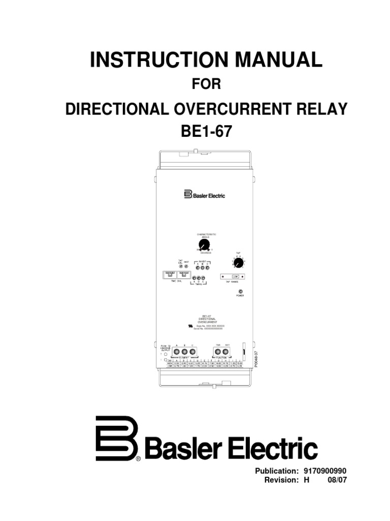 Be1-67 Instruction Manual | PDF | Relay | Switch