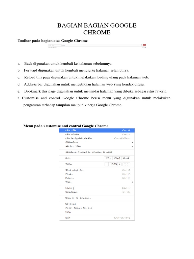 Bagian Bagian Google Chrome | PDF | Komputer | Teknologi & Rekayasa