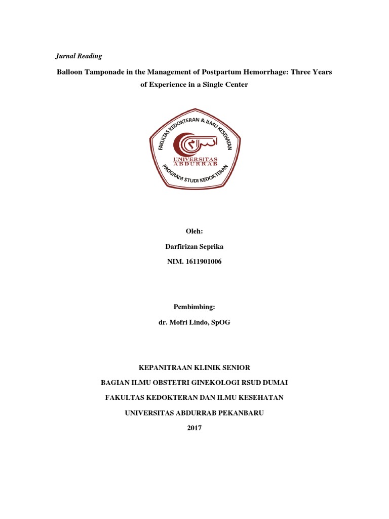 Cover Jurnal Reading | PDF