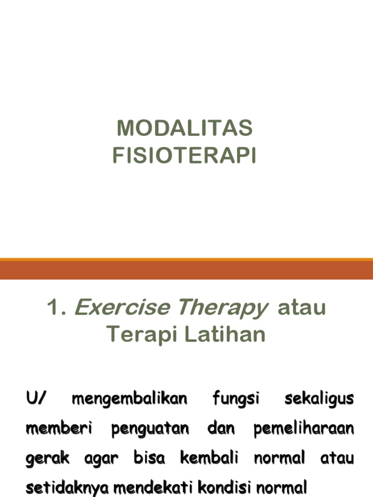 Modalitas Fisioterapi | PDF | Kesehatan Holistik