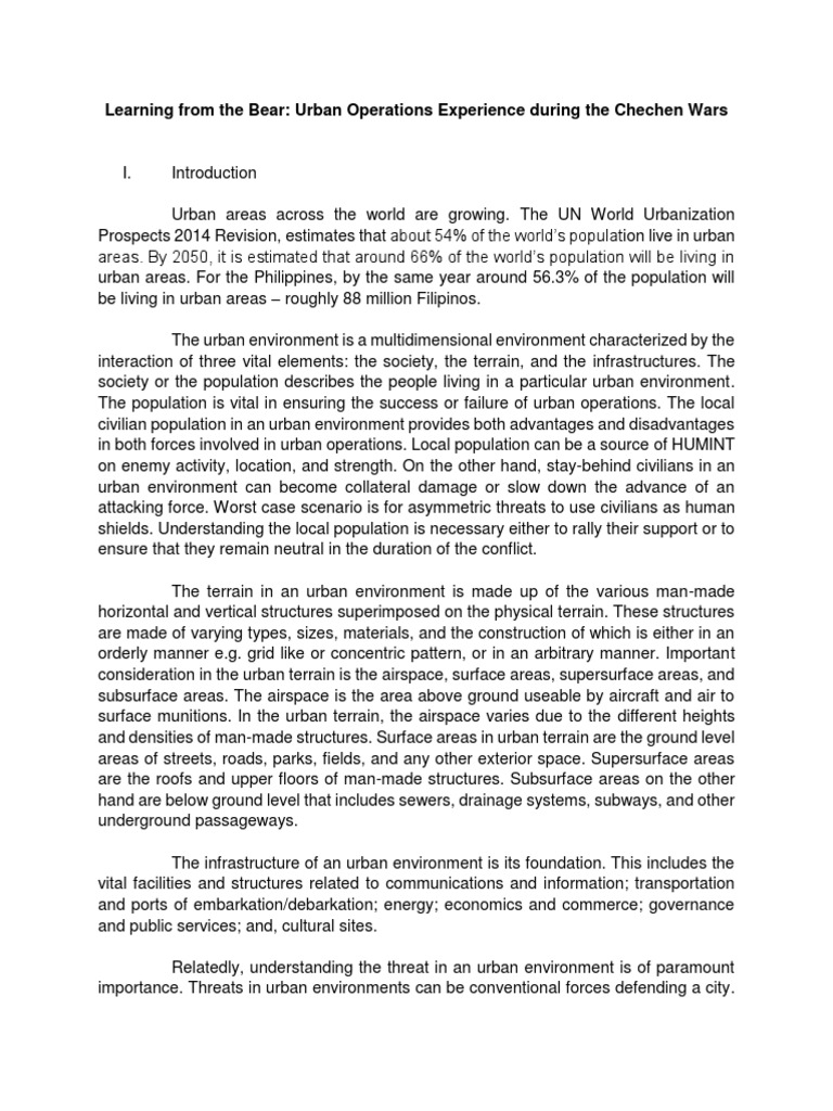 Learning From The Bear | PDF | Chechnya | Urban Warfare