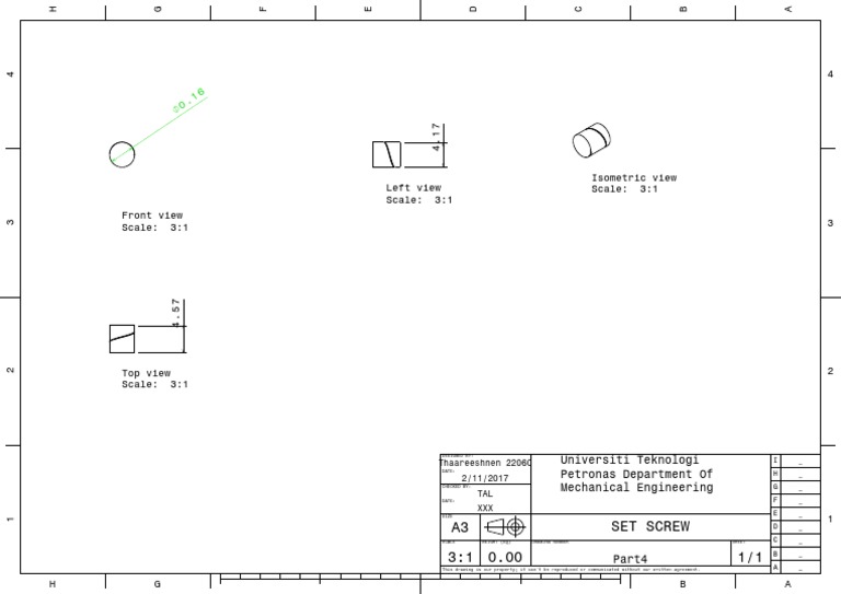 Set Screw Drafting | PDF | Engineering