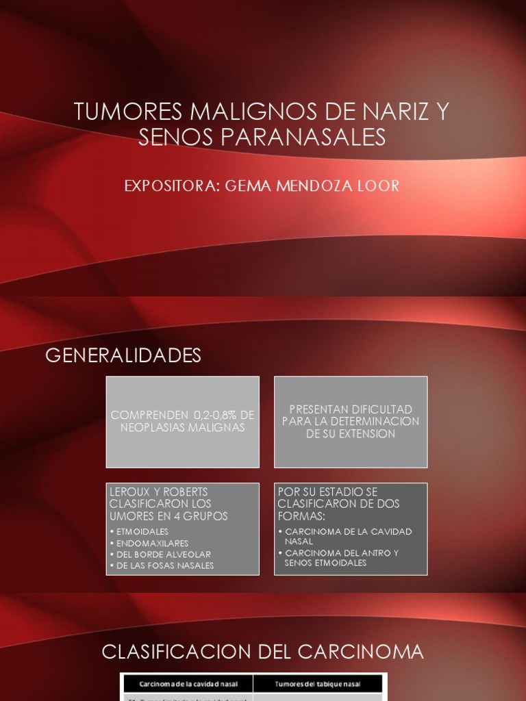Tumores Malignos de Nariz y Senos Paranasales | PDF | Cáncer | Pecho