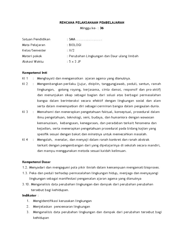 Contoh RPP Benar | PDF