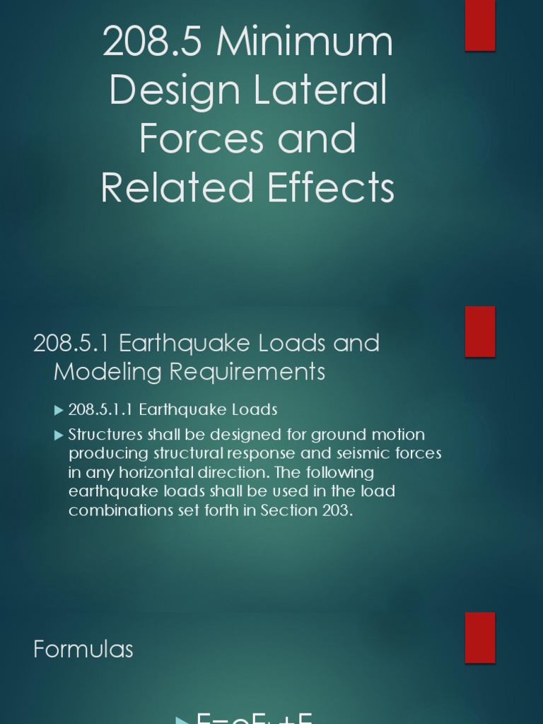Seismic Force Design and Base Shear | PDF