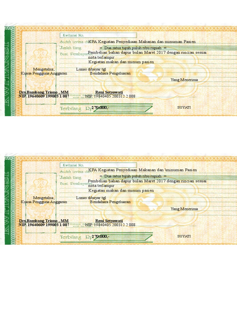 Contoh Kuitansi Foto | PDF